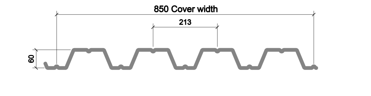 SR60+ Metal Roof Decking - SMD Thrudeck